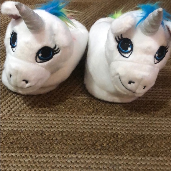 Justice | Shoes | Justice Fluffy Unicorn Slippers | Poshmark